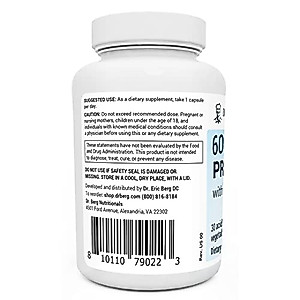 Dr. Berg's Probiotic Capsules with 60 Billion Probiotics - Probiotics for Digestive Health with 10 Prebiotics and Probiotics Strains - Probiotic Nutritional Supplements - 30 Vegetable Capsules