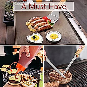 Griddle Accessories Set of 20, HaSteeL Complete Stainless Steel Griddle Spatula Tools with 9” Melting Dome, Heavy Duty Metal Spatulas Choppers Cast Iron Grill Press for Flat Top Teppanyaki BBQ Outdoor