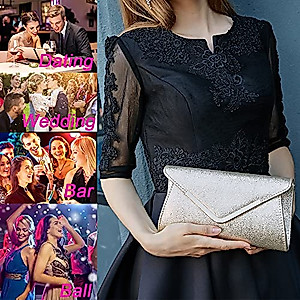 BENCOMOM gold clutch,gold clutch purses for women evening gold purse Shoulder Crossbody Handbags Bridal Prom Wedding Party gold clutch purse