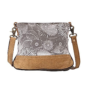 Myra Bag Saplings Upcycled Canvas & Leather Shoulder Bag S-1469