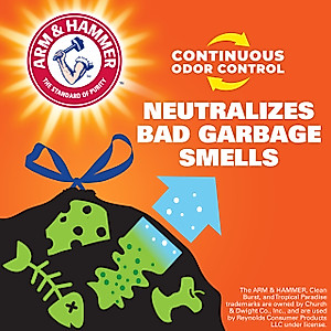 Hefty Ultra Strong Tall Kitchen Trash Bags, Blackout, Clean Burst, 13 Gallon, 80 Count