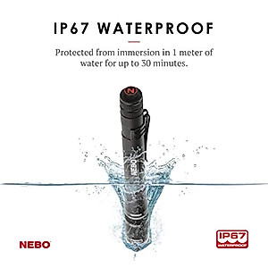 NEBO Rechargeable Pen Light Flashlight 360-Lumens Inspector Flashlights Features Flex Power, Meaning it can be Operated by The Included Rechargeable Battery or by 2X AAA Batteries