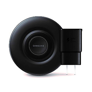 Samsung Qi Certified Fast Charge Wireless Charger Pad (2019 Edition) with Cooling Fan for Galaxy Phones, Watches and Apple Iphone Devices - US Version , Black