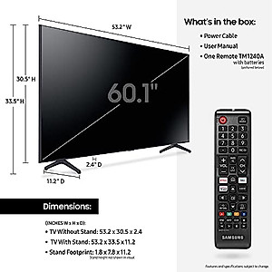 SAMSUNG 60-inch Class Crystal UHD TU7000 Series - 4K UHD HDR Smart TV UN60TU7000FXZA, 2021 Model