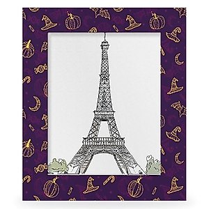 POFATO Halloween Bat Pumpkins 8x10 Picture Frame Wood Photo Frame for Tabletop Display Wall Mount Picture Frame Display 8 x 10 Inch Photo Wall Decor Home Gift Frames