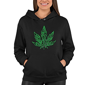 Go All Out 3X-Large Black Mens Giant Psychedelic Pot Leaf Marijuana 420 Sweatshirt Hoodie