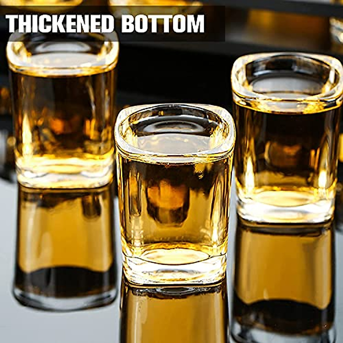 Vivimee 30 Pack Heavy Base Shot Glasses Bulk, 2.2 oz Square Shot Glasses Set, Clear Espresso Shot Glass, Small Whiskey Shot Glasses for Vodka, Whiskey, Tequila, Espressos, Spirits & Liquors