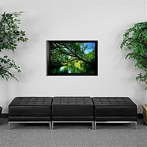 Flash Furniture HERCULES Imagination Series Black LeatherSoft Three Seat Bench