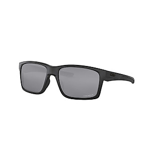 Oakley Men's OO9264 Mainlink Rectangular Sunglasses, Matte Black/Prizm Black Polarized, 61 mm