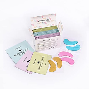 PEAUAMIE Under Eye Patches (30 Pairs) Gold Eye Mask and Hyaluronic Acid Eye Patches for puffy eyes,Rose Eye Masks for Dark Circles and Puffiness under eye treatment skin care products…