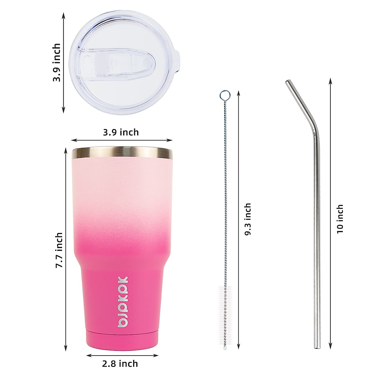 BJPKPK 30 oz Tumbler With Lid And Straw Travel Coffee Mug Stainless Steel Insulated Thermal Tumblers Cup,Cherry Blossom