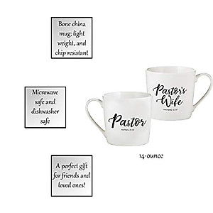 Faithworks Creative Brands Inspirational Bone China Café Mug Gift Set, Set of 2, Pastor & Wife