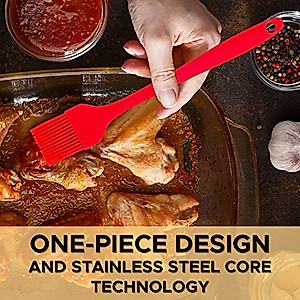 Ignite Lifestyle Silicone Pastry Brush - 2pcs Basting Brush for Cooking, Baking & BBQ - Easy to Clean Grill Brush - Heat Resistant Silicone Brush - Basting Brushes Kitchen - BBQ Brush - Large & Small