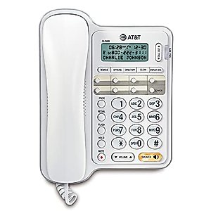 AT&T CL2909 Corded Phone with Speakerphone and Caller ID/Call Waiting, White
