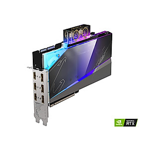 GIGABYTE AORUS GeForce RTX 3090 Xtreme WATERFORCE WB 24G Graphics Card, WATERFORCE Water Block Cooling System, 24GB 384-bit GDDR6X, GV-N3090AORUSX WB-24GD Video Card