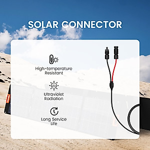 Nurzviy SolarEpoch 3-in-1 Solar Panel Connector Extension Cable Splitter, Compatible with Anderson Connector DC 8mm Adapter XT60 Female Connector