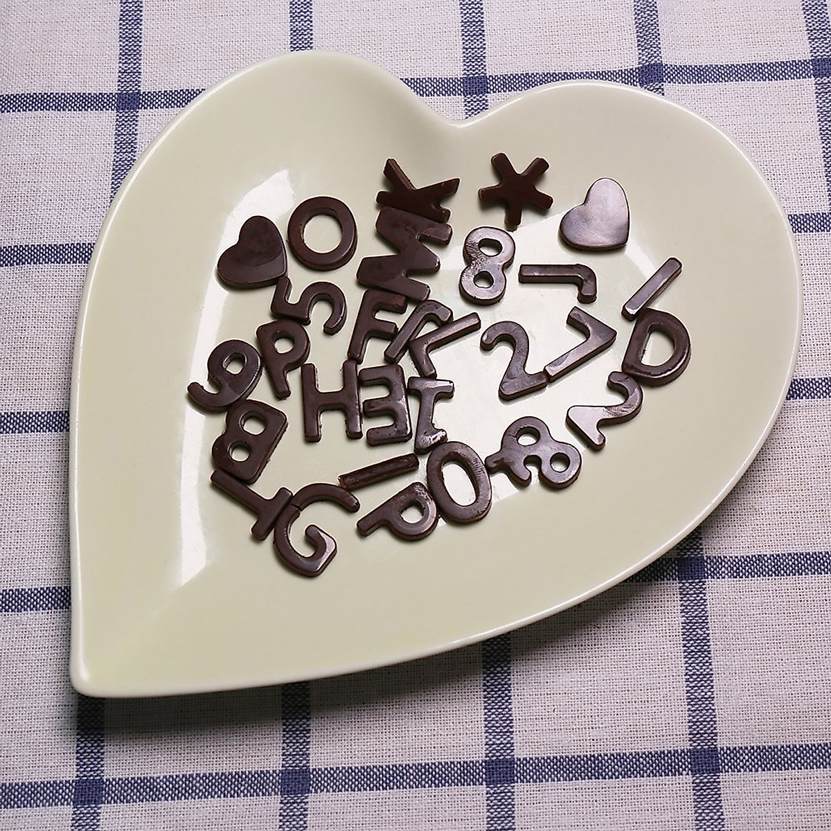 Silicone Letter Mold and Number Chocolate Molds with Happy Birthday Cake Decorations Symbols 2pcs