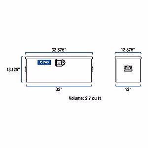 UWS ATV-BLK Black ATV Chest with End Pull Handles and Beveled Insulated Lid