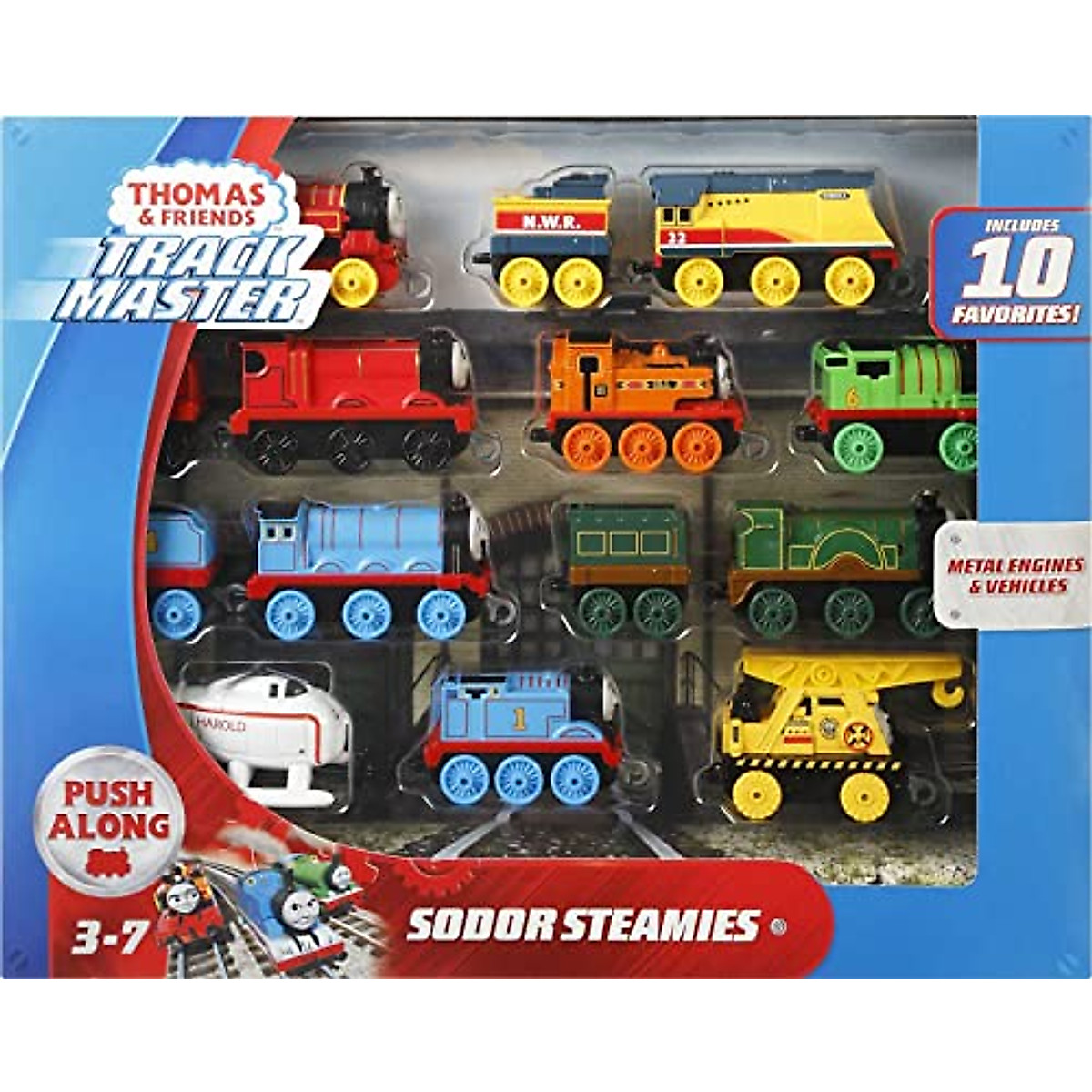 Thomas & Friends Diecast Toy Trains Sodor Steamies Set of 10 Push-Along Engines & Vehicles for Preschool Pretend Play Kids Ages 3+ Years