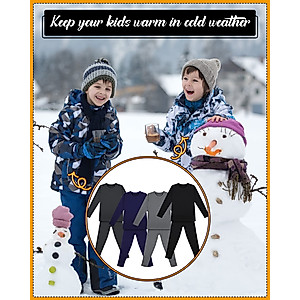 Taiyin 6 Sets Boys Thermal Underwear Warm Soft Thermal Top and Long Underwear Winter for Kids Boy(L)