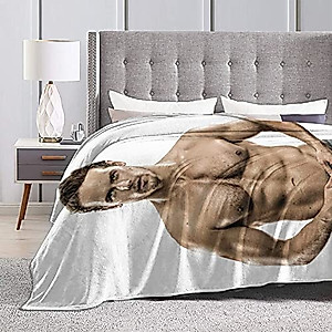 Sam Heughan Blanket Throw Blankets Ultra Soft Flannel Lightweight Throws for Couch, Bed, Plush Fuzzy Flannel Microfiber Warm Thermal Blanket All Seasons Use 50"x40"