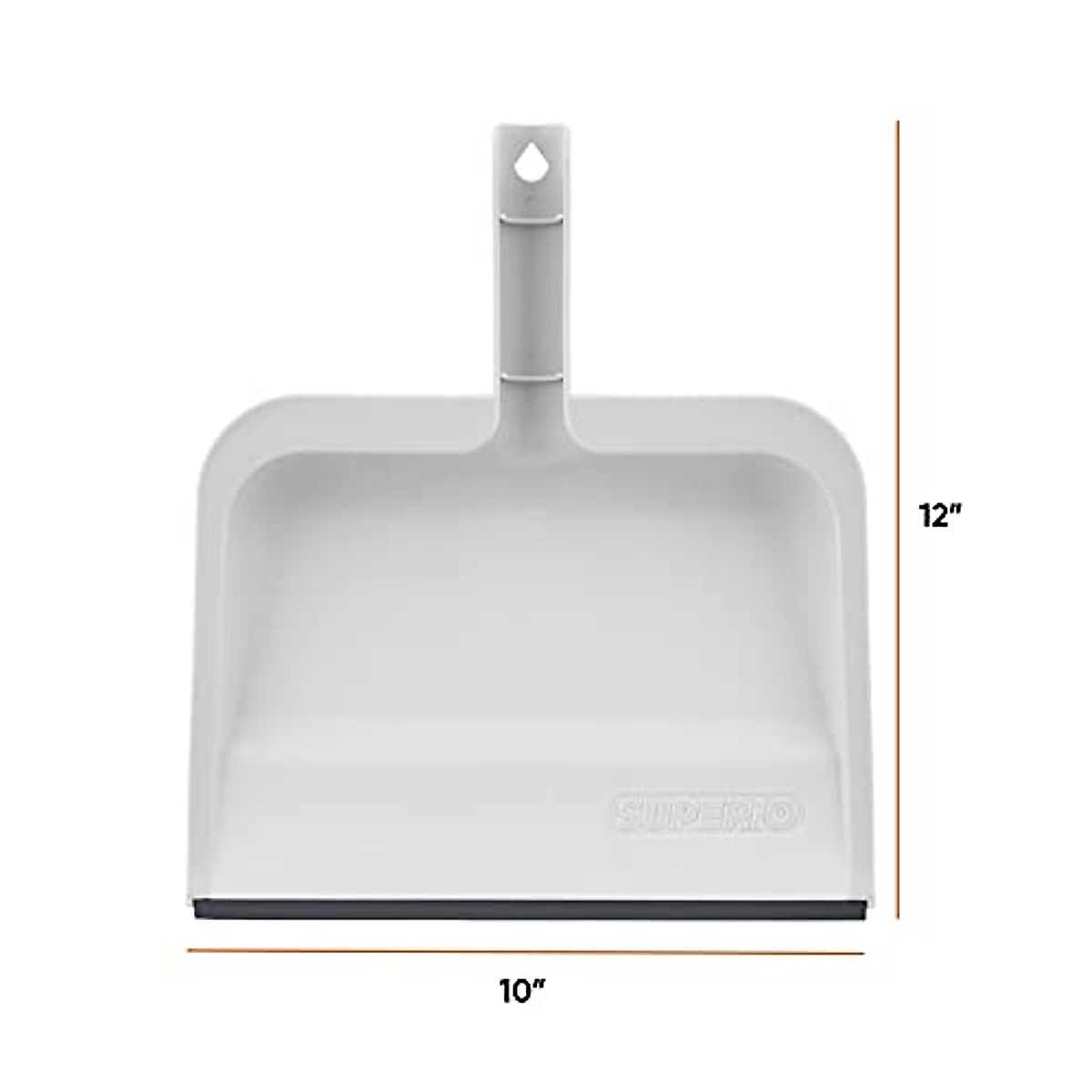 Superio Angle Broom and Clip-On Dustpan Set, Slim Hand Broom Telescopic Handle 53 Inches Tall, Clip On Dust Pan with Low Edge Rubber Lip
