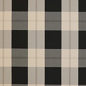 RSH DECOR: Tufted U-Shape Wicker Seat Cushions Set of 2 | 19” x 19” | All-Weather Spun Fabric | Water-Resistant | Outdoor Chair Cushions for Patio Furniture | Branson Pewter Plaid