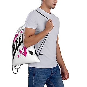 Skasueko Soccer Ball On Fire And Water With Lightening Around 3d Abstract Pattern Unisex Drawstring Gym String Bag Drawstring Backpack Waterproof Light Durable Sack Pack Sport Cinch Bag Gifts