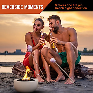 Table Top Firepit, Indoor Outdoor Fire Pit Tabletop & Mini Fireplace - Elegant Fire Bowl for Table, Fire Pit Tabletop Coziness White Pit