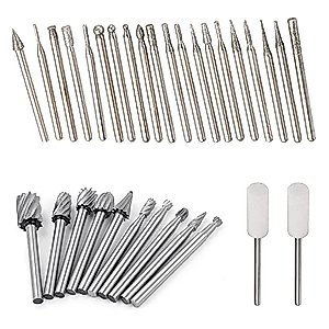 Diamond Engraving Bits Set For Dremel Rotary Tool Stone Engraver Bit Gemstone Shaping Etching Accessory Kit Coated Drill Rock Working Jewelry Etcher Gem Wood Metal Sea Shell Ceramic Porcelain Glass