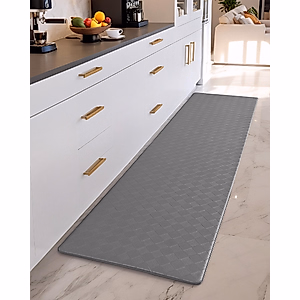 Color&Geometry Kitchen Mats for Floor Cushioned Anti Fatigue, Kitchen Floor Mats Non Slip in Front of Sink, Foam Padded Kitchen Mats for Standing Comfortable, Grey Long Kitchen Mat 17"X71"