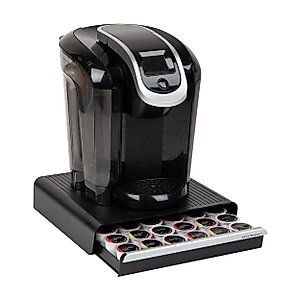 Mind Reader Single Serve Coffee Pod Drawer, 36 Pod Capacity, Countertop Organizer, 13.25"L x 12.75"W x 2.75"H, Black