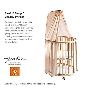 Stokke Sleepi Canopy by Pehr, Blush - Dreamy Crib Canopy for Sleepi Mini & Crib/Bed - Available in Numerous Colors - Oeko-Tex Standard 100