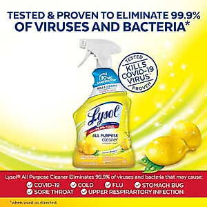 LYSOL All-Purpose Cleaner, Sanitizing and Disinfecting Spray, To Clean and Deodorize, Lemon Breeze Scent, 32oz, Pack of 2