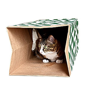 JZMYXA Cat Paper Bag Tunnel Toy Collapsible Tunnel for Rabbits, Kittens, Ferrets, Pet Paper House