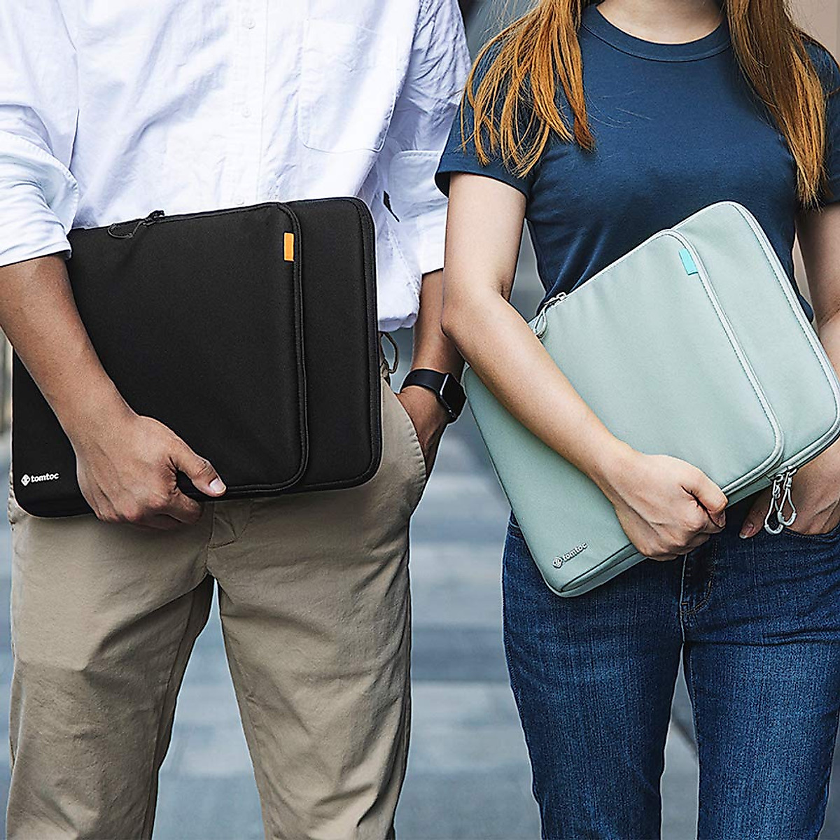 tomtoc 360 Protective Laptop Sleeve Designed for 16-inch New MacBook Pro M4/M3/M2/M1 Pro/Max 2024-2019, Water-Resistant Well-Organized Accessory Sleeve Case with Handle