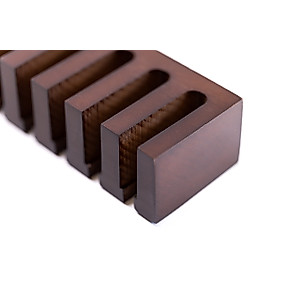 Belt Hanger for Closet -Beechwood Belt Organizer for Closet (10.75” x 2.5” x 1.7”)- Belt Holder for Closet w/Mount Hardware - Dark Wood Finish Belt Rack for Closet- Belt Hangers for Men for 10 Belts