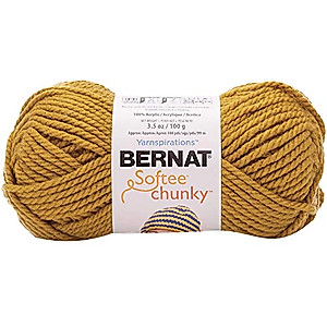 Bernat Softee Chunky Yarn Bundle Super Bulky Number 6, 3 Skeins (Brass)