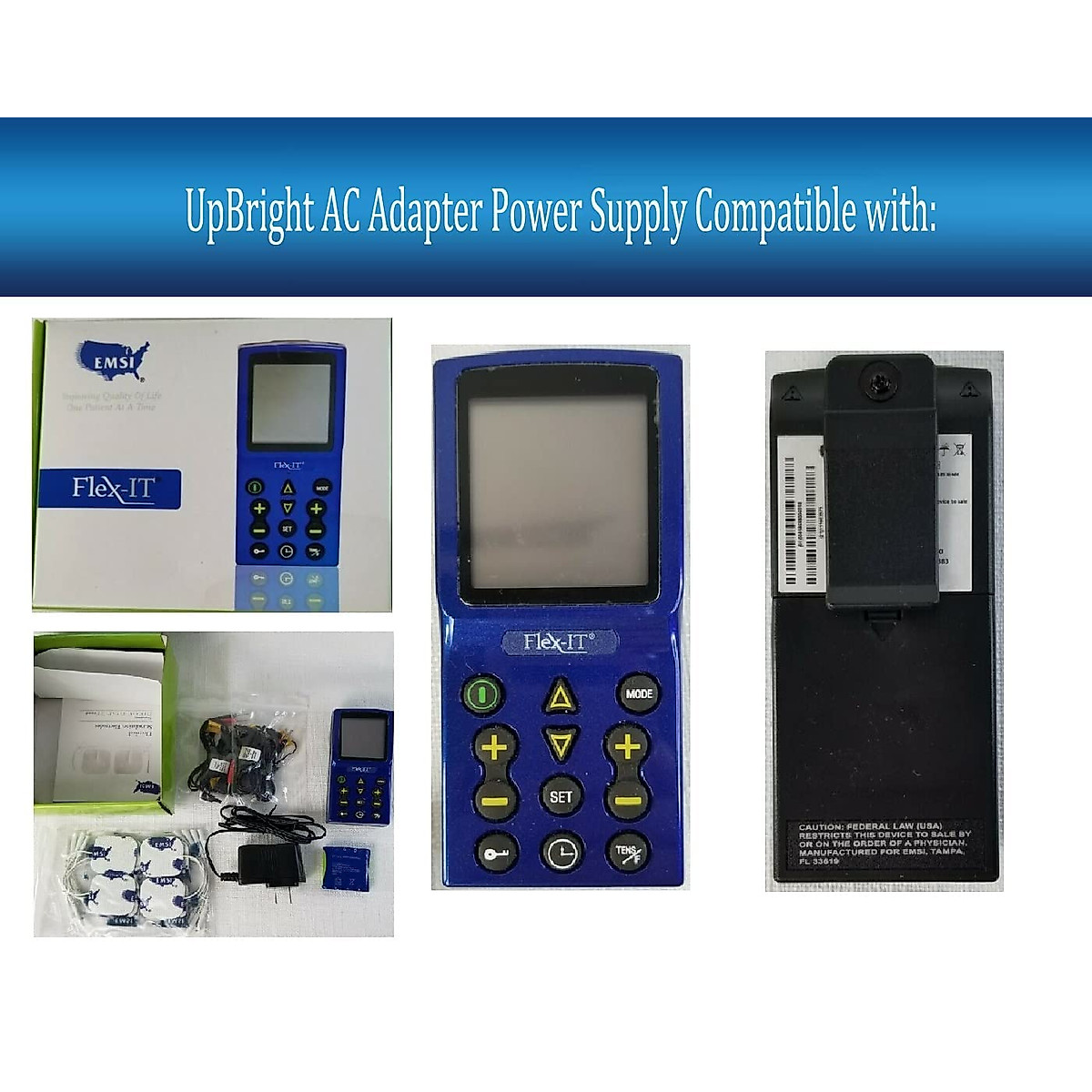 UpBright 4.8V AC/DC Adapter Compatible with EMSI Flex-it Electrical Stimulation Tens Combination Unit Flex-TENS Muscle Stimulator T12121086 700mAh Ni-MH Battery Charger F048-004-W 4.8Vdc Power Supply