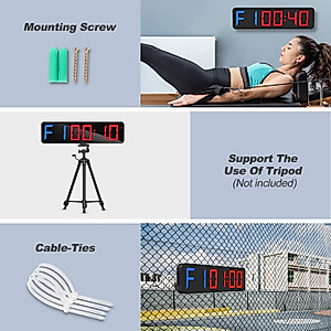 Gym Timer 15"Large LED Display Wall Clock | Gym Interval Workout | Count Down & Up | Stopwatch | Adjustable Buzzer Volume | Upgraded Remote | Digital Timer for Fitness Home Garage Boxing Outdoor Sport