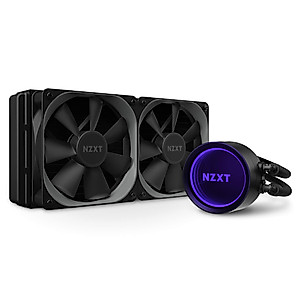 NZXT Kraken X53 240mm - RL-KRX53-01 - AIO RGB CPU Liquid Cooler - Rotating Infinity Mirror Design - Improved Pump-Powered By CAM V4-RGB Connector-Aer P 120mm Radiator Fans (2 Included), Black, X Gen 3