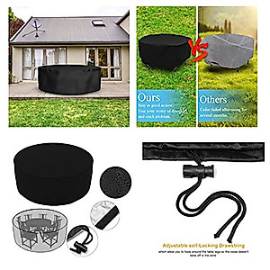 Iptienda Patio Furniture Covers, Round Patio Table and Chairs Set Cover Outdoor Duck Covers Furniture Cover Waterproof 90" D x 43" H