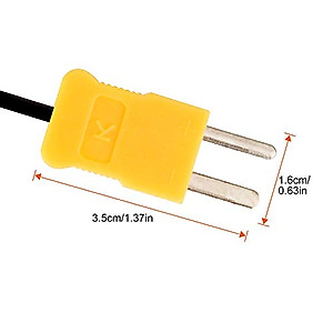 STARVAST 5 Pcs K-Type Thermocouple Sensor Probes 3m / 9.8ft, Temperature Sensor Probe Measure Range -50-400°C (-58-752°F)