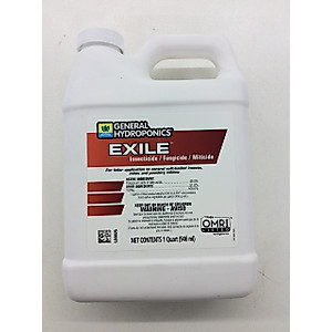 General Hydroponics GL56722073 722073 Exile Insecticide Fungicide/Miticide, Quart, White Outdoor-and-Patio-Products, Natural