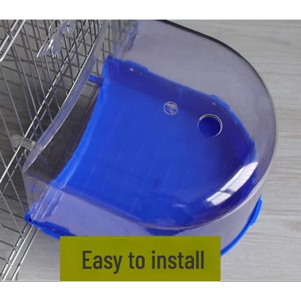 Bird Bath Cage, Cleaning Pet Supplies Bird Bathtub with Hanging Hooks Come with Free Water Injector for Parrots Spacious Parakeets Portable Shower for Most Birdcage Random Color (S for Square cage)