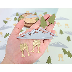 Camping Bachelorette Party Decorations - Mountain Bachelorette Party Confetti,Camp Table Glitter Confetti,Forest Hiking Bridal Shower Decorations,Last Trail Before The Veil Confetti