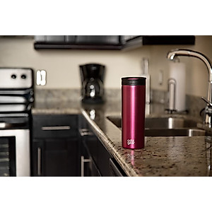 COOL GEAR 2 Pack 16 oz Amelia Coffee Travel Mug with Spill Resistant Slider Lid - Smoke/Purple