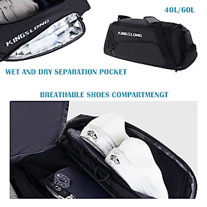 TPAID Carry On Backpack Large Travel Backpack Waterproof Convertible Shoulder Rucksack, Flight Approved Weekender Duffle Backpack, Camping Hiking Backpack for Men Fit 17 Inch Laptop