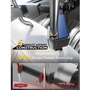 LISEN Tablet iPad Holder for Car Mount Headrest Must Have, iPad Car Holder Back Seat Travel Accessories Long Road Trip Essentials for Kids Adults Fits All 4.7-12.9" Devices & Headrest Rod