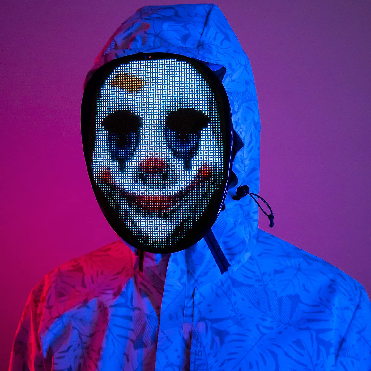 2023 Christmas Led Face Mask Pro - DIY Gif Image Wifi Connection Luminous Light Up Covering Facemask For Kids Adults, Glow Edm Rave Scary Costume Dj Party Music Festival Light Show Masquerade Masks